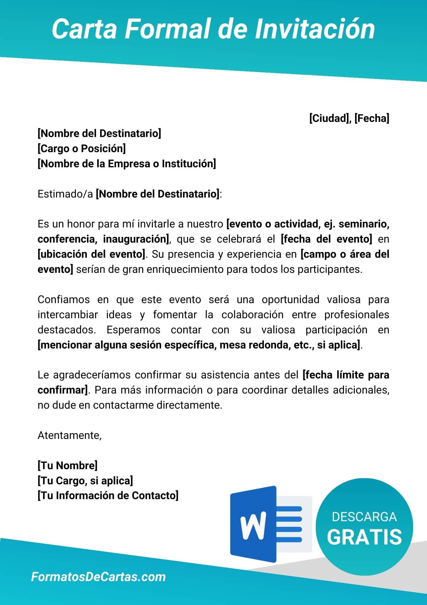 Carta De Invitaci n Formal 2025 Formatos De Cartas Carta De Invitaci n Formal 2025 Formatos De Cartas